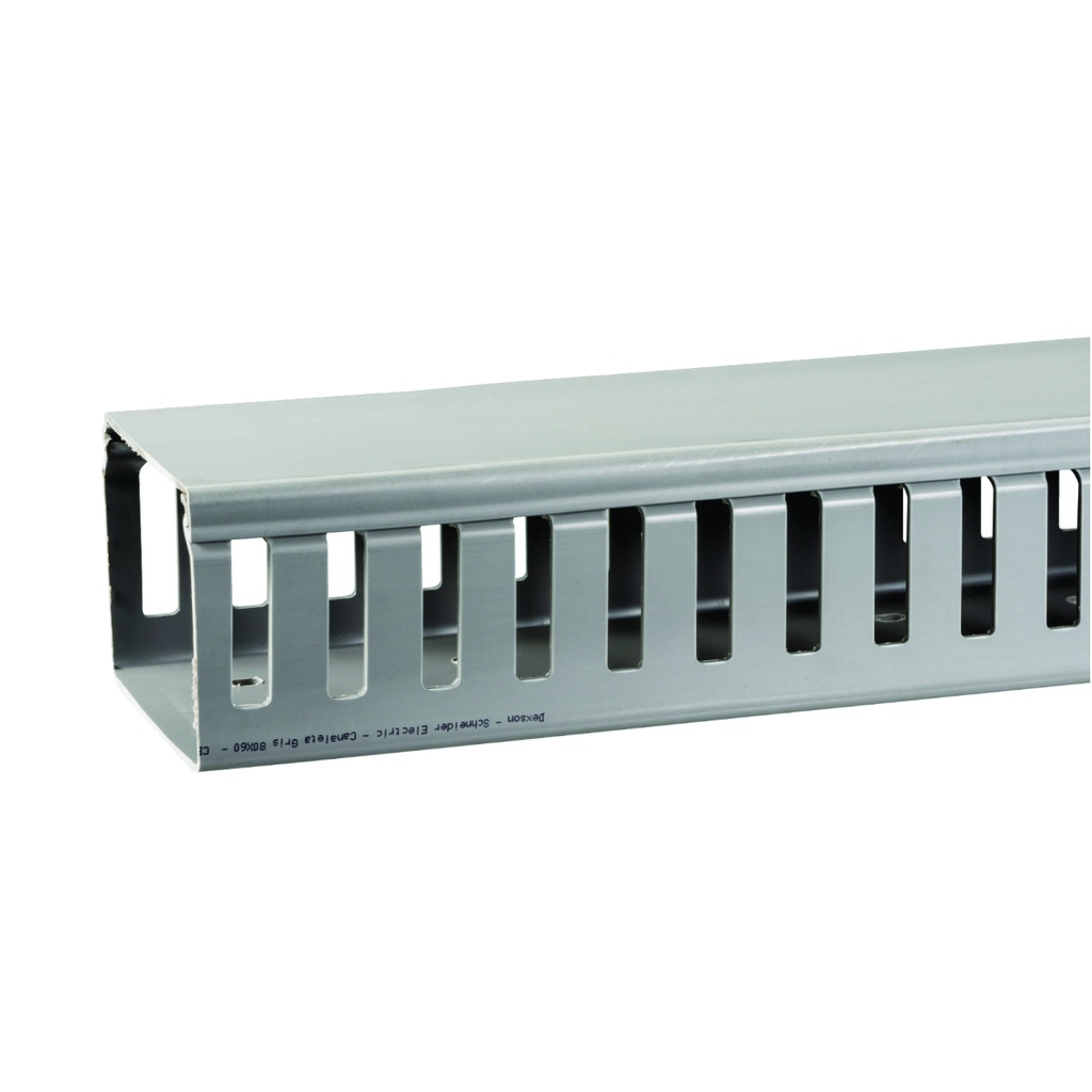 DEXSON Canaleta ranurada gris de 80mm x 60mm x 2 metros | Equipos ...